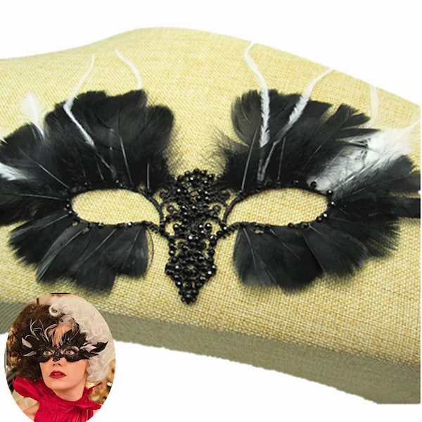 Black Masquerade Masks Women Cruella - Etsy