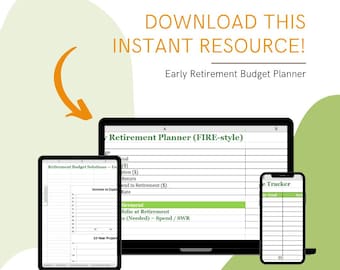 Early Retirement Budget Planner | FIRE Excel Template (digital Download ...