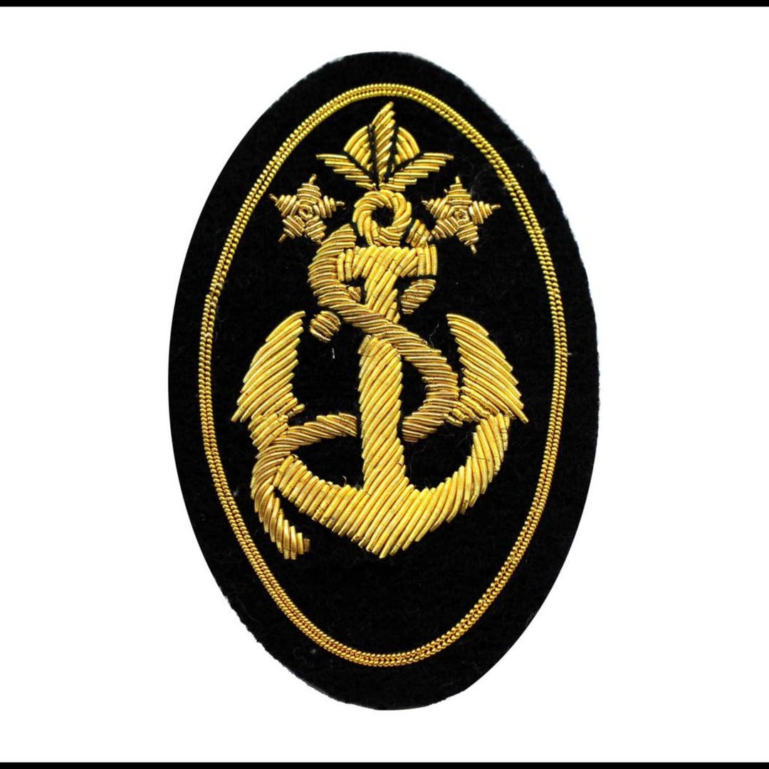 Anchor Gold Bullion Wire Blazer Embroidered Patch Bullion Wire ...