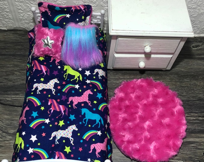 Doll Bedding Set 12 Inch Doll Blanket Pillow Set Paris Doll Bedding ...