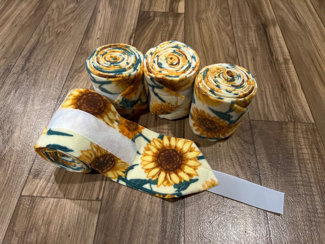 Sunflower Polo Wraps, Yellow Polo Wraps, Horse Polo Wraps, Set of 2 or ...
