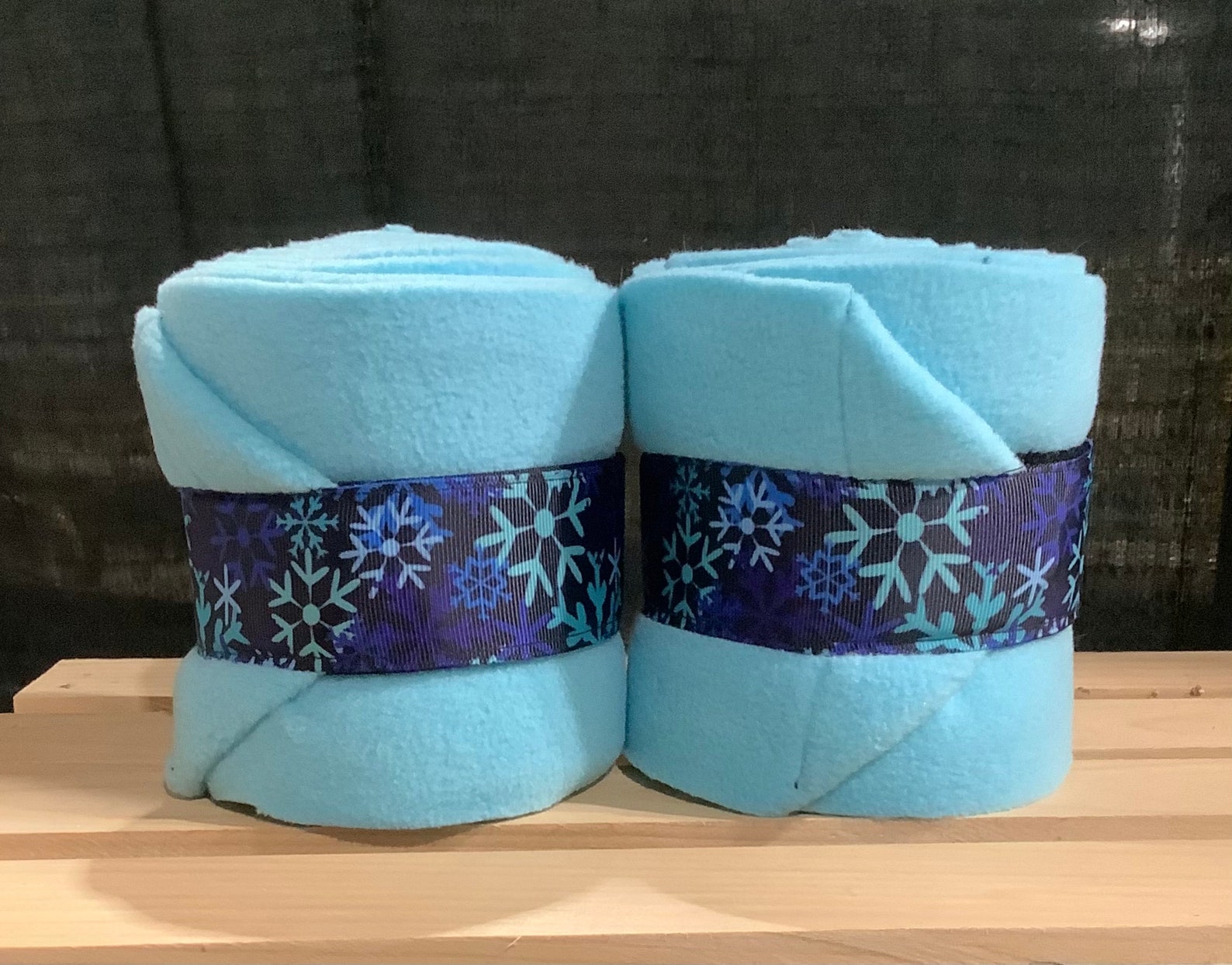 Snowflake Polo Wraps Set of 2 or 4 Blue Polo Wraps Fleece - Etsy