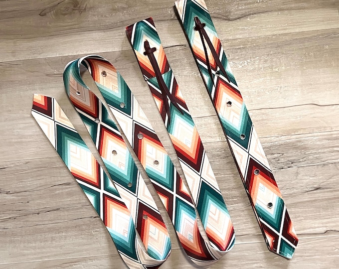 Aztec Cinch Strap Set, Latigo Strap, off Billet Strap, Western Saddle ...