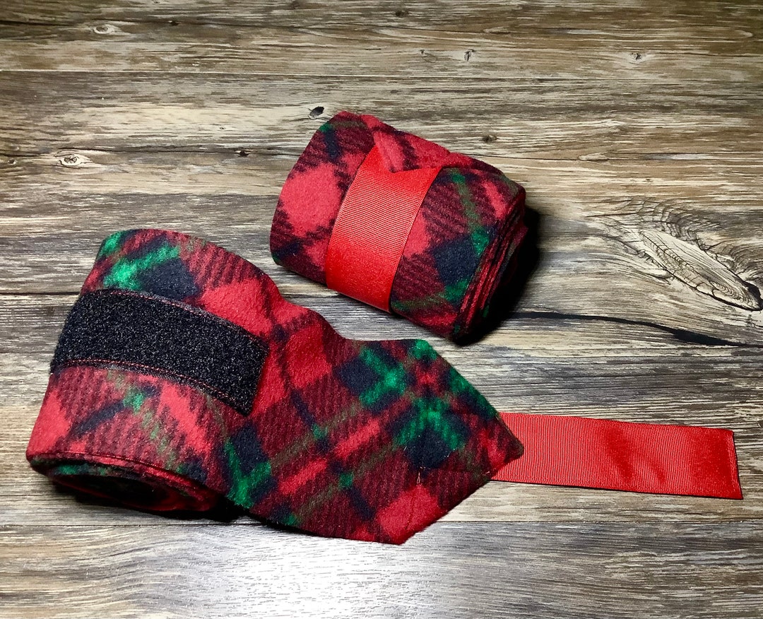 Red Plaid Polo Wraps, Set of 2 or 4, Horse Gift, Polo Wraps for Horses ...