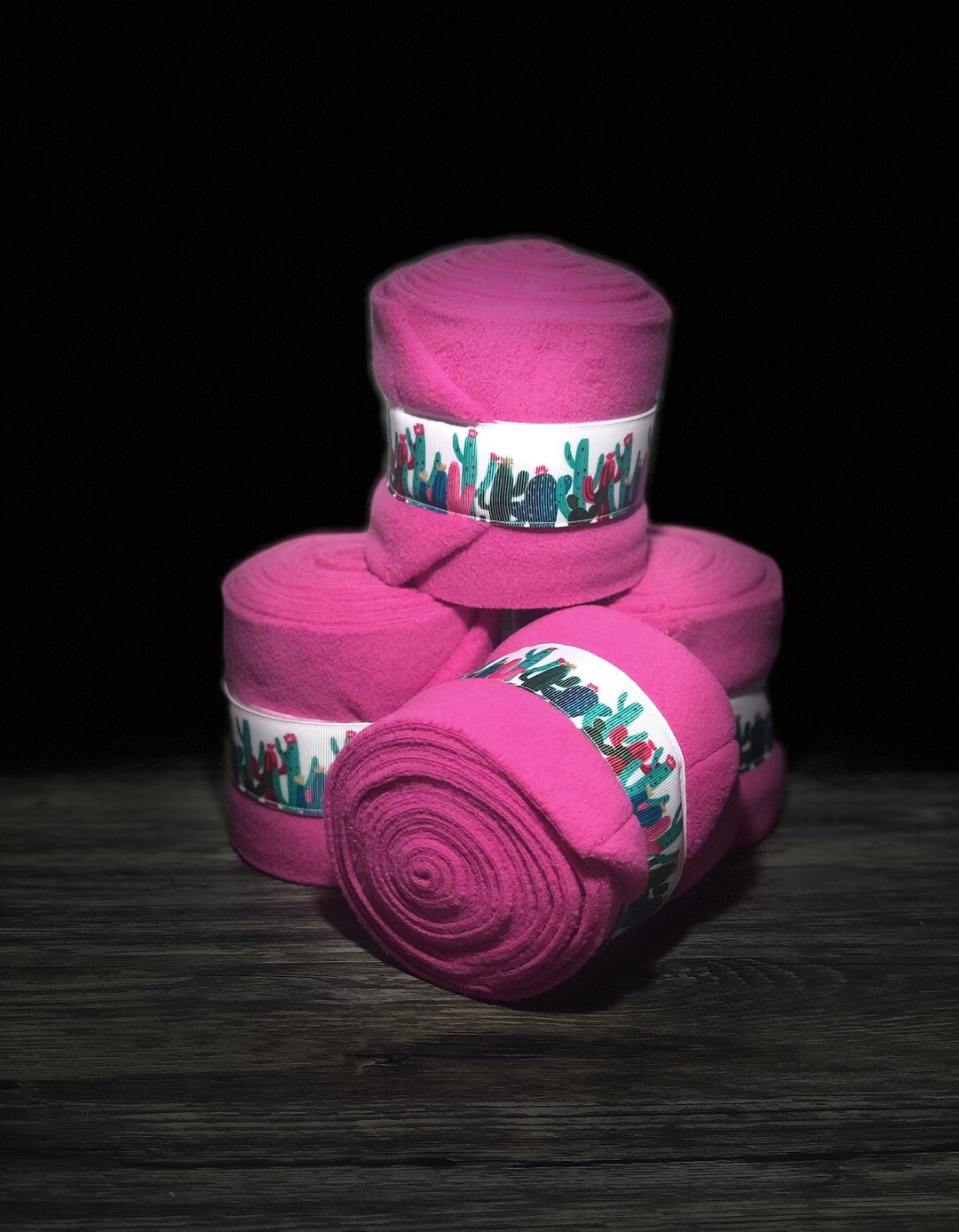 Polo Wraps, Horse Polo Wraps, Set of 2 or 4, Pink Cactus Polo Wraps ...