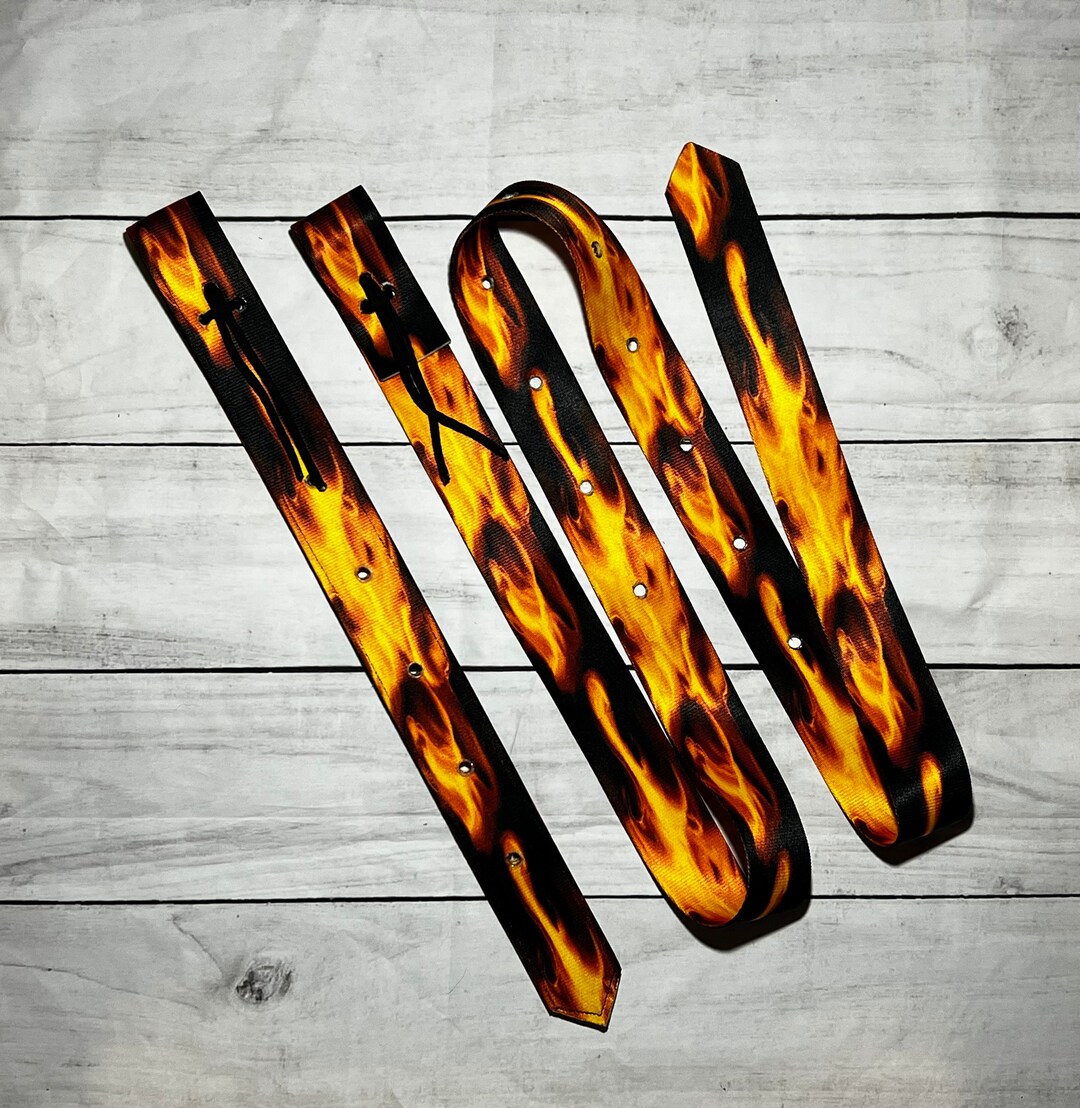 Pony/mini Horse Flame Cinch Strap Set, Latigo Strap, off Billet Strap ...