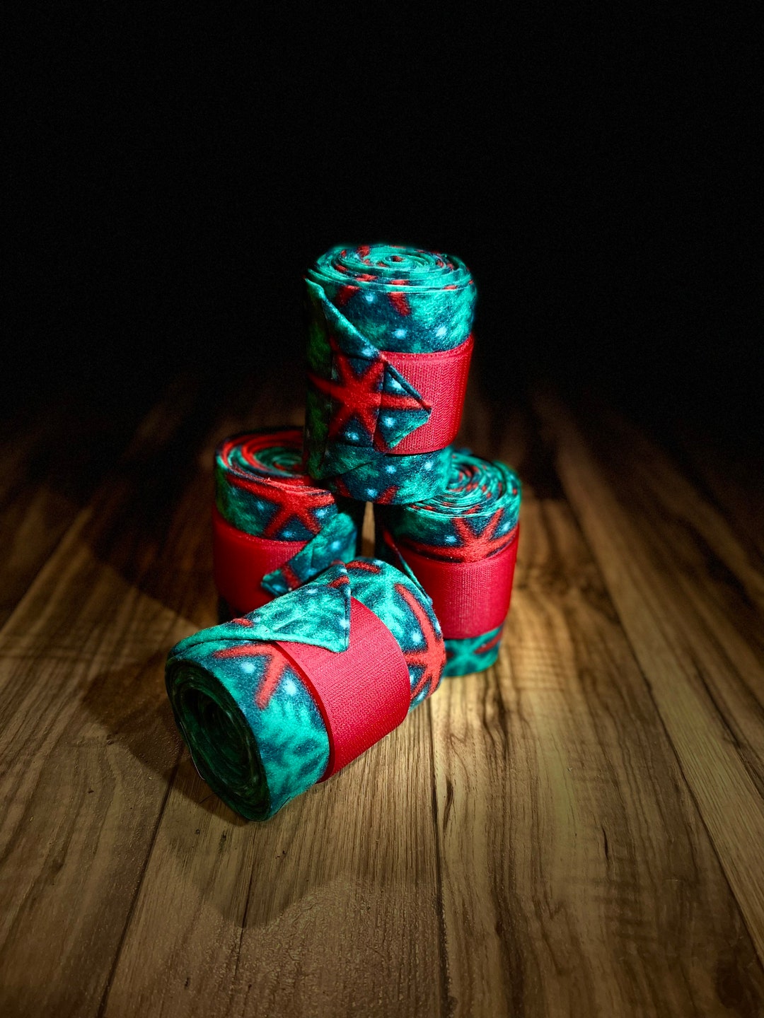 Christmas Polo Wraps Set of 2 or 4 Green Polo Wraps Fleece - Etsy