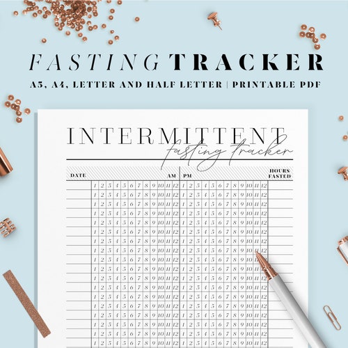 Fasting Printable Monthly Fasting Tracker Intermittent - Etsy