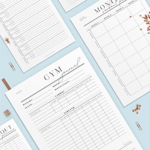 Fitness Planner Printable Inserts. Printable Workout Journal. A4, A5 ...