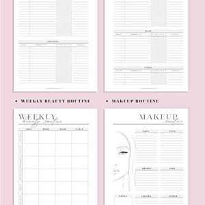 Beauty Routine Printable Planner. Self Care Journal. Skincare Routine ...