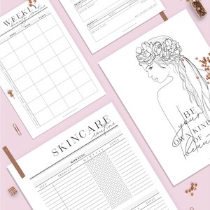 Beauty Routine Printable Planner. Self Care Journal. Skincare Routine ...