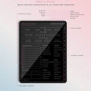 Simple Digital Planner Undated Digital Planner Dark Mode Good Notes ...
