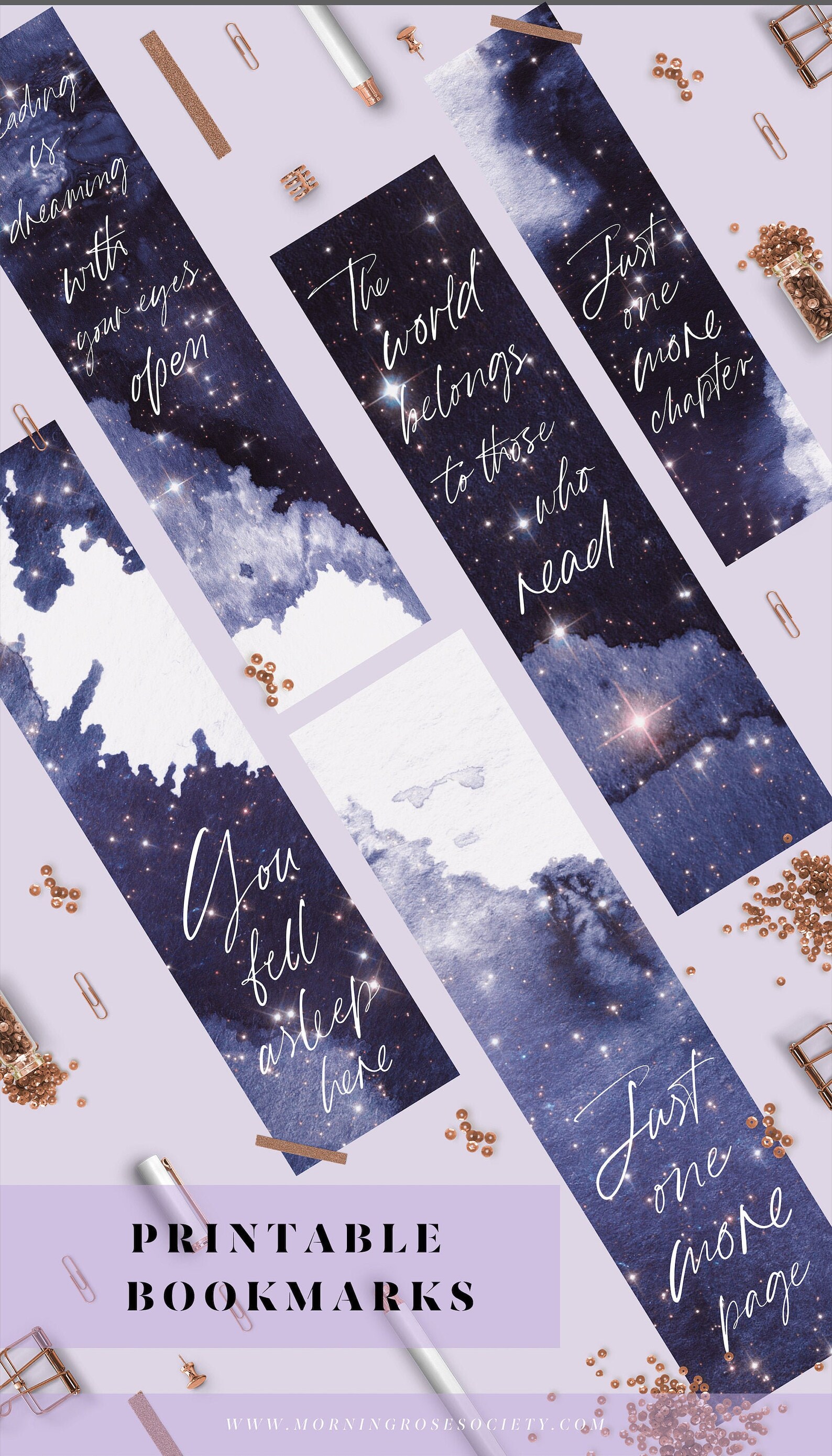 Printable Watercolor Bookmarks With Quotes. Book Lovers Gift. - Etsy