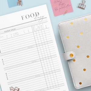 Daily Food Journal Printable Template. Macro Tracker and Calorie ...