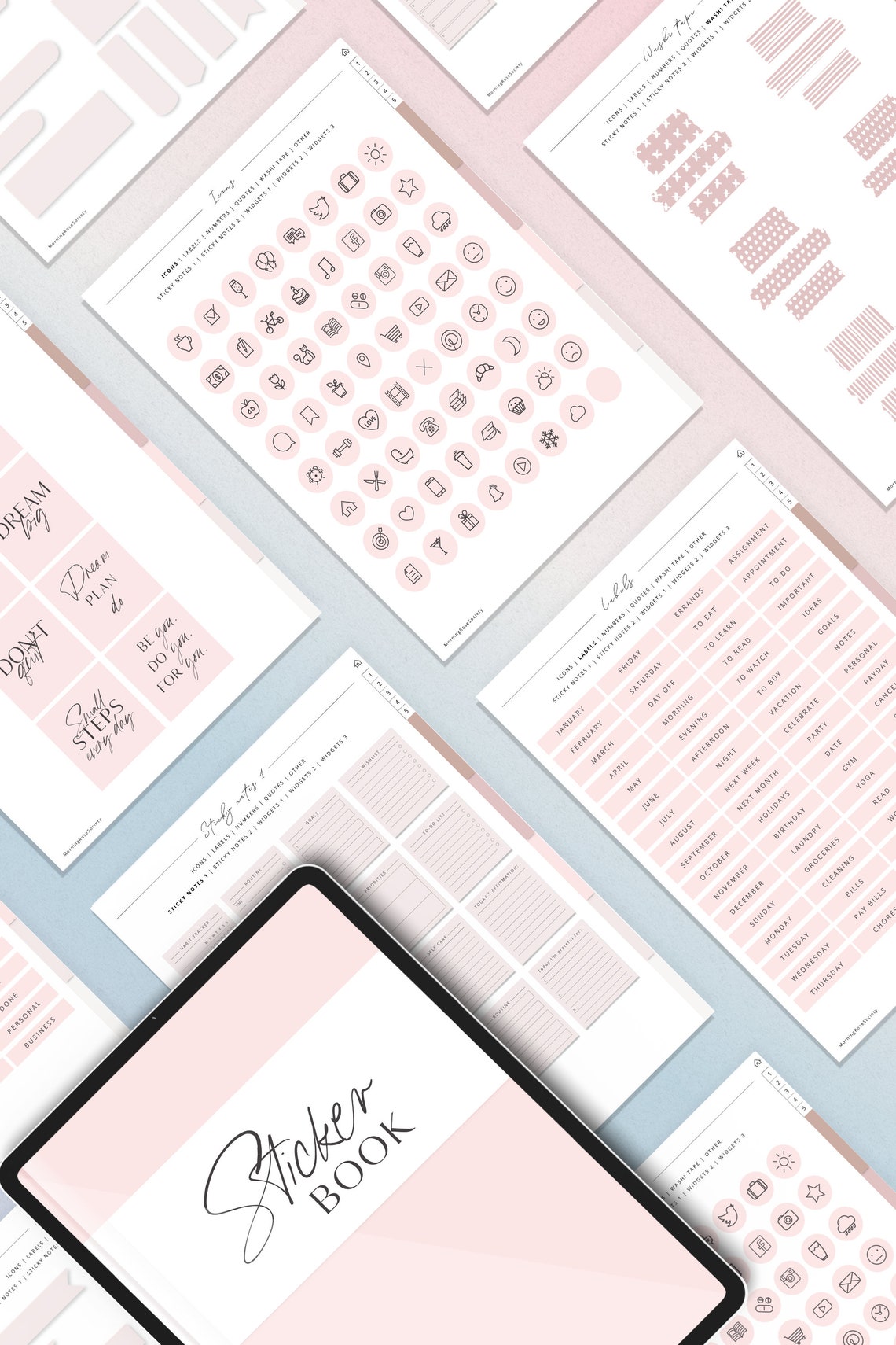 Undated Digital Planner Minimalist iPad Pro Planner Daily, Weekly ...