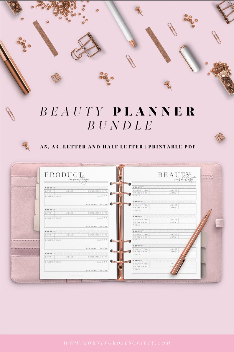 Beauty Routine Printable Planner. Self Care Journal. Skincare - Etsy