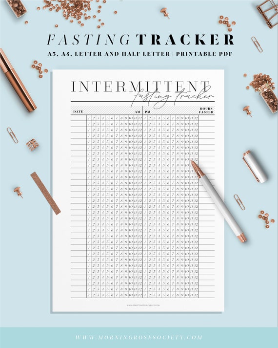Intermittent Fasting Tracker. Printable Planner Insert | Etsy India