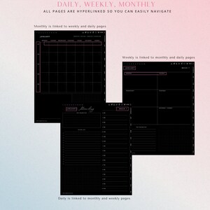 Simple Digital Planner Undated Digital Planner Dark Mode Good Notes ...