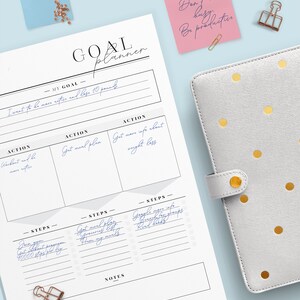 Goal Planner Printable. Goal Tracker Insert Pages A4, A5, Letter and ...