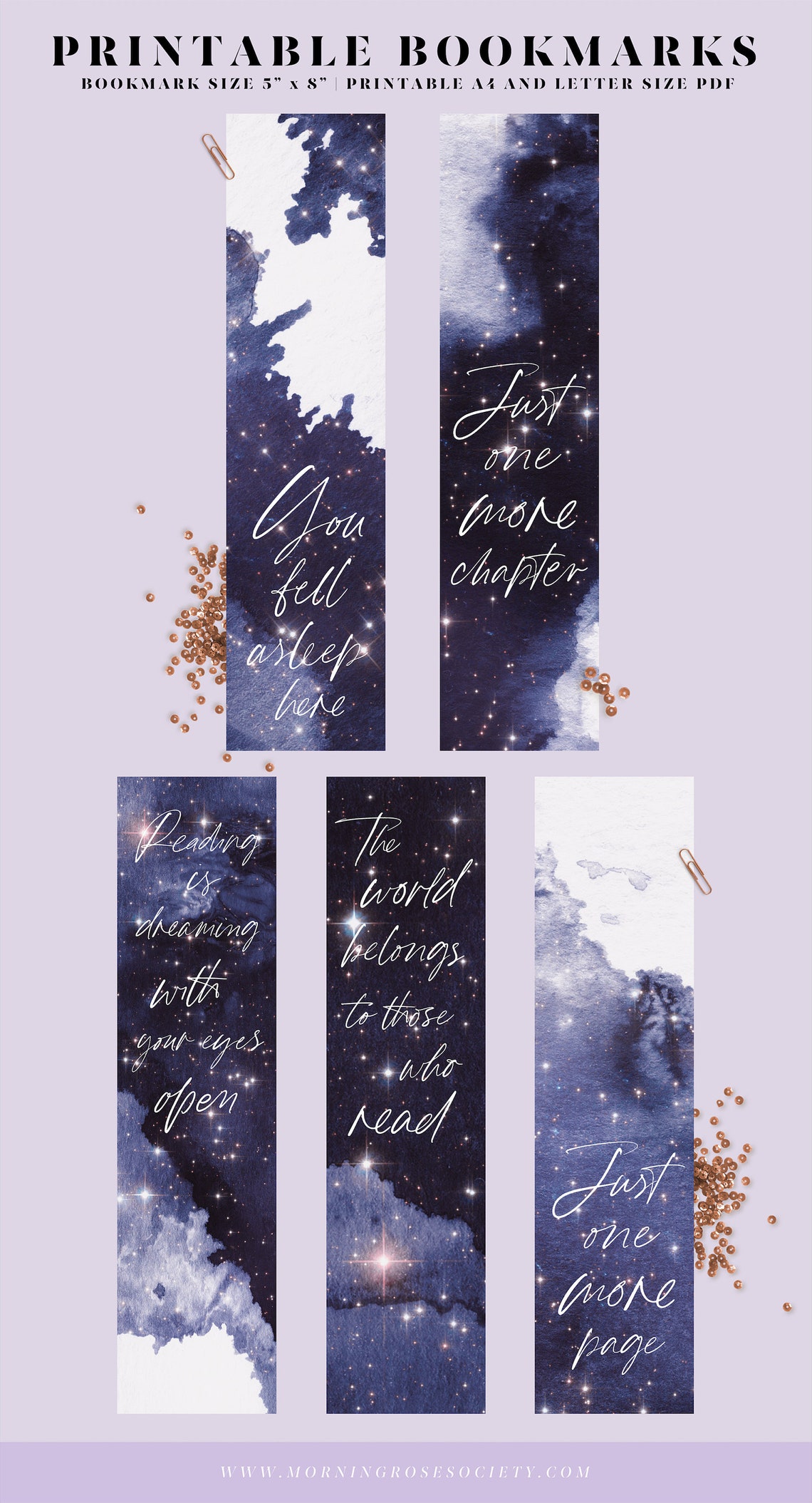 Printable Watercolor Bookmarks With Quotes. Book Lovers Gift. - Etsy