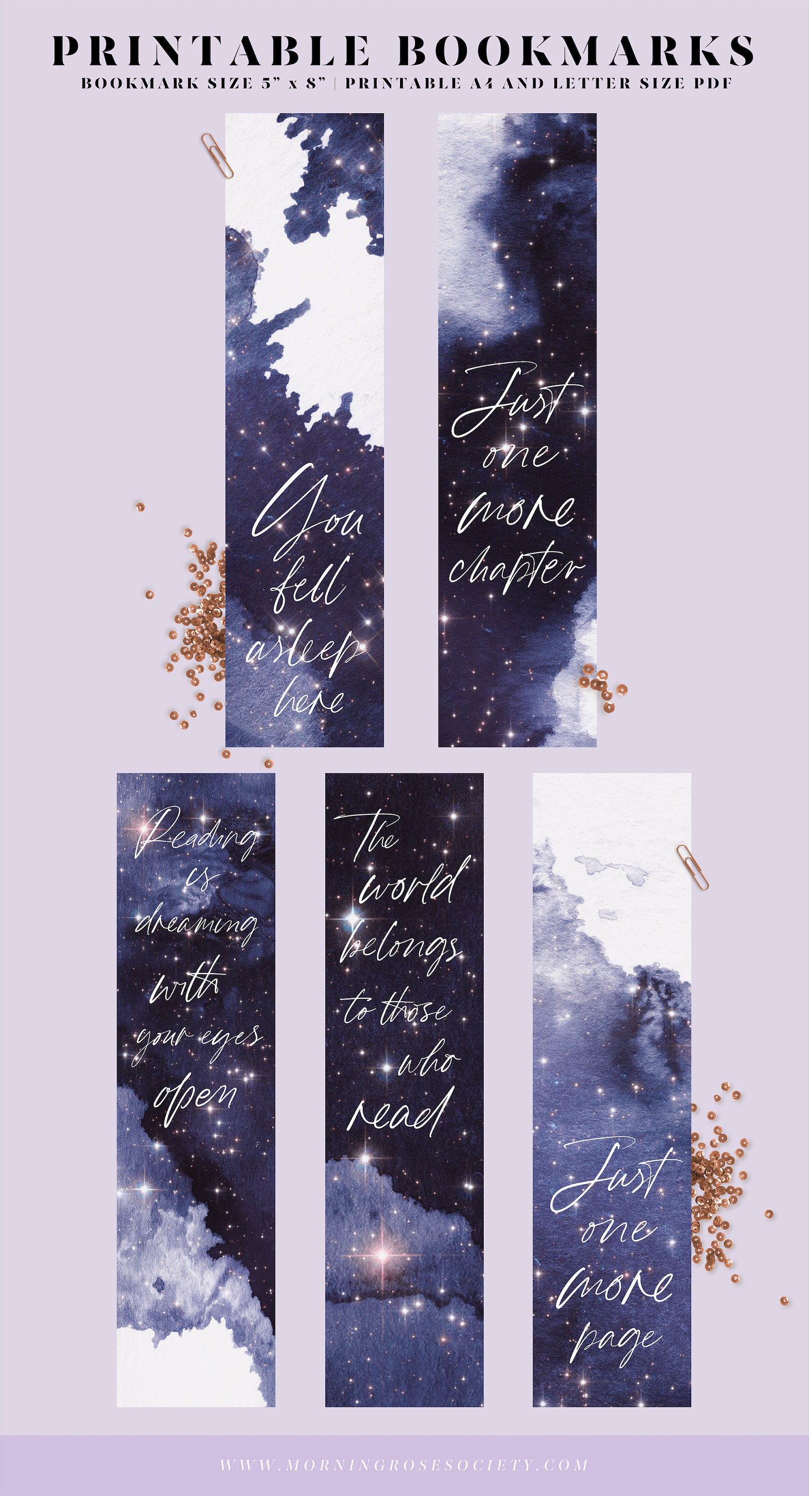 Printable Watercolor Bookmarks With Quotes. Book Lovers Gift. - Etsy