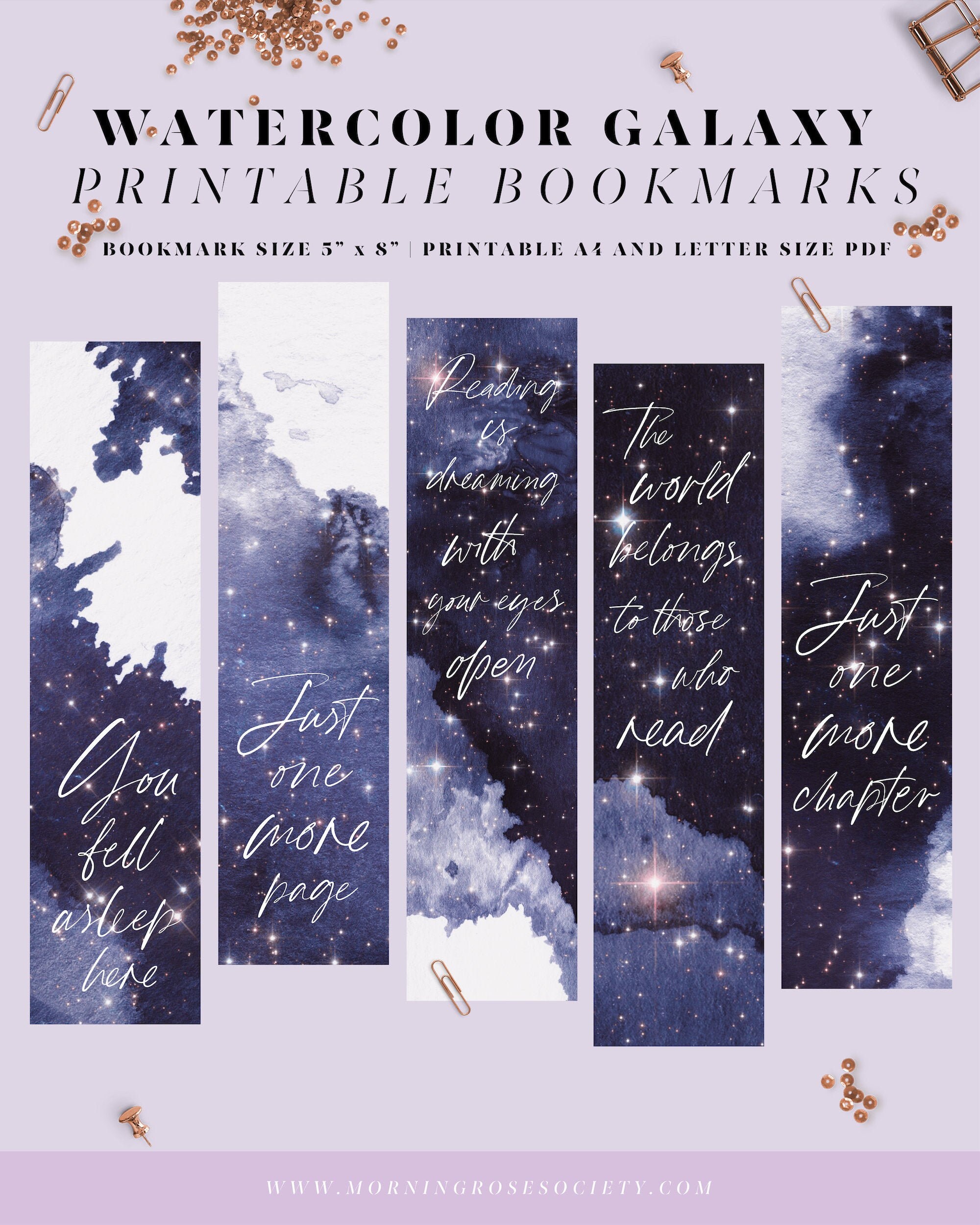 Printable Watercolor Bookmarks With Quotes. Book Lovers Gift. - Etsy