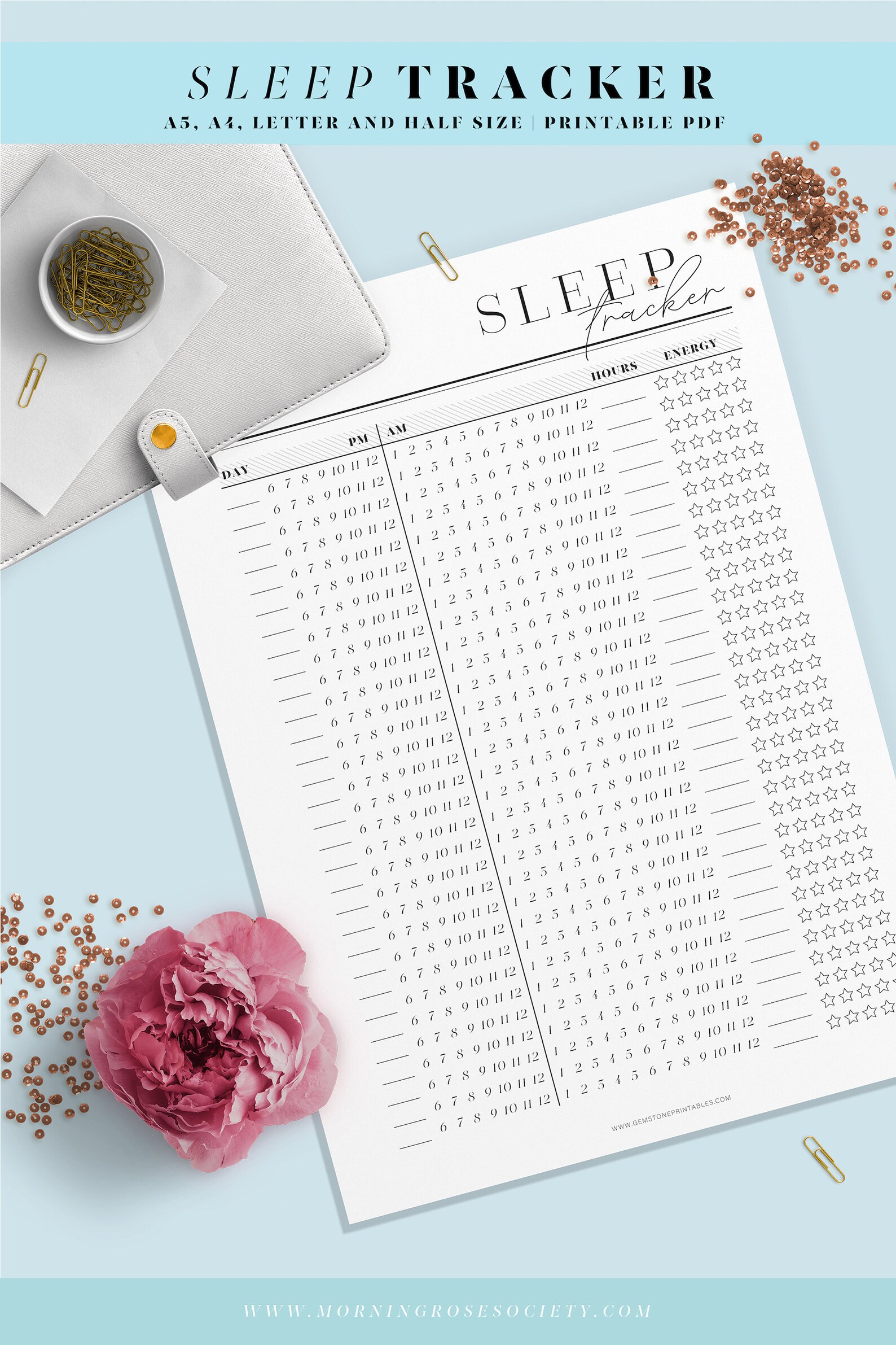 Printable Sleep Tracker. A4 A5 Letter and Half Letter Size | Etsy