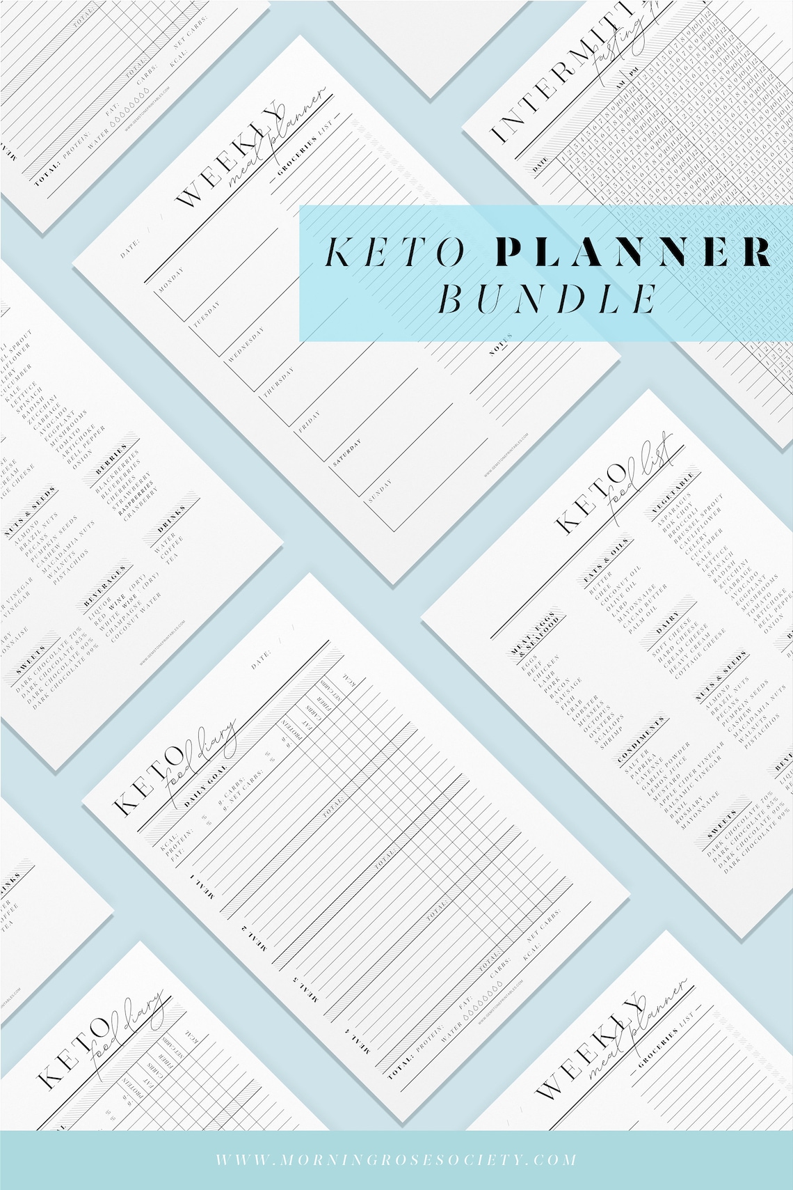 Keto Diet Journal Printable Planner. Keto Tracker. Intermittent Fasting ...
