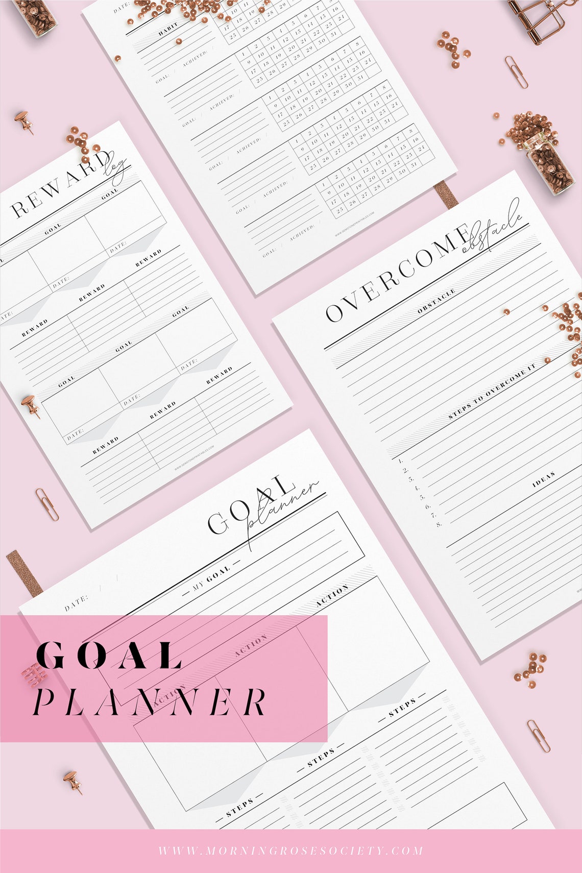 Goal Setting Printable Template. Printable Goal Journal. A4, A5, Letter ...