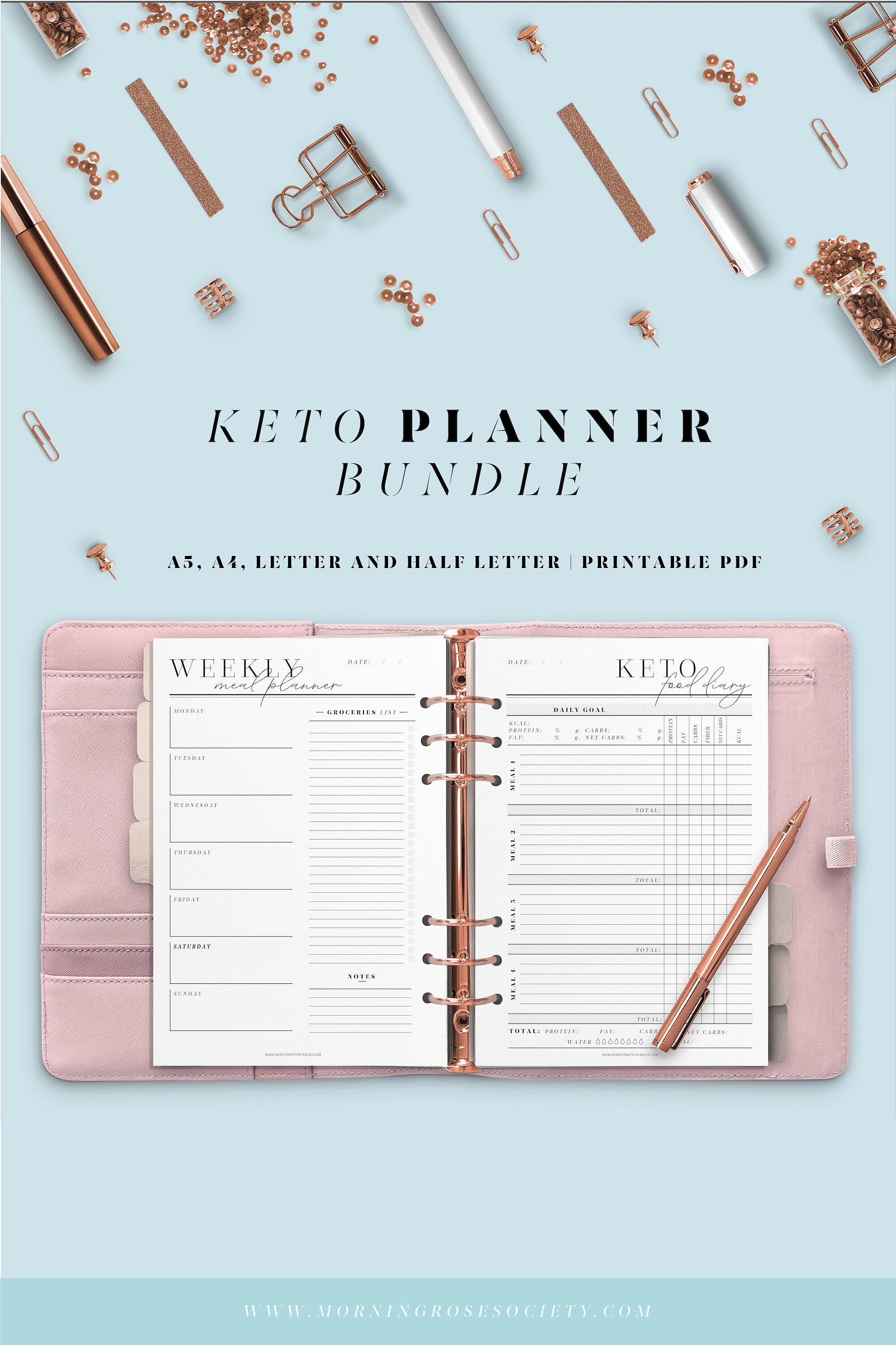 Keto Diet Journal Printable Planner. Keto Tracker. Intermittent Fasting ...
