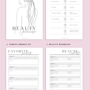 Beauty Routine Printable Planner. Self Care Journal. Skincare Routine ...