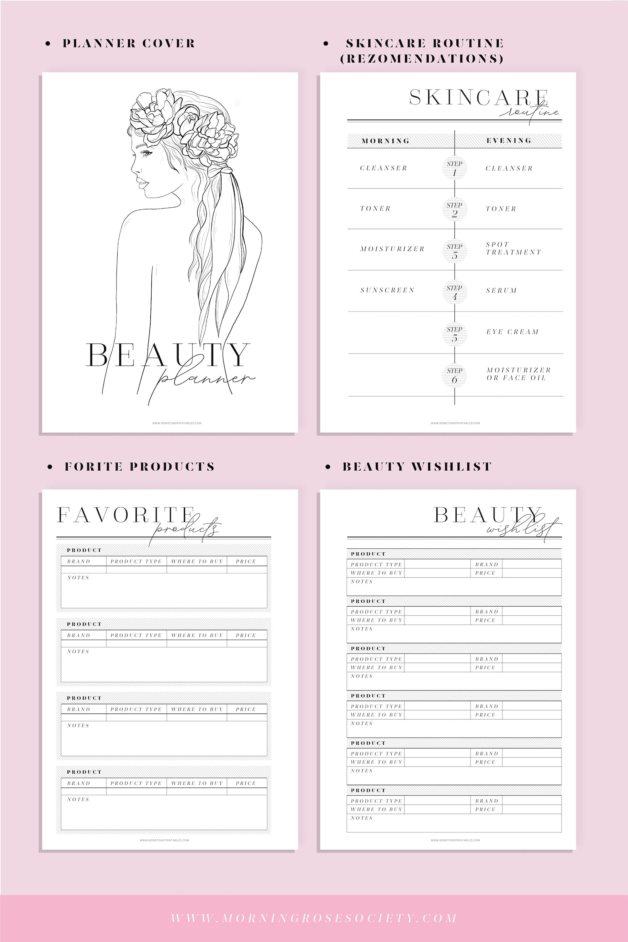 Beauty Routine Printable Planner. Self Care Journal. Skincare - Etsy Beauty Routine Printable Planner. Self Care Journal. Skincare - Etsy