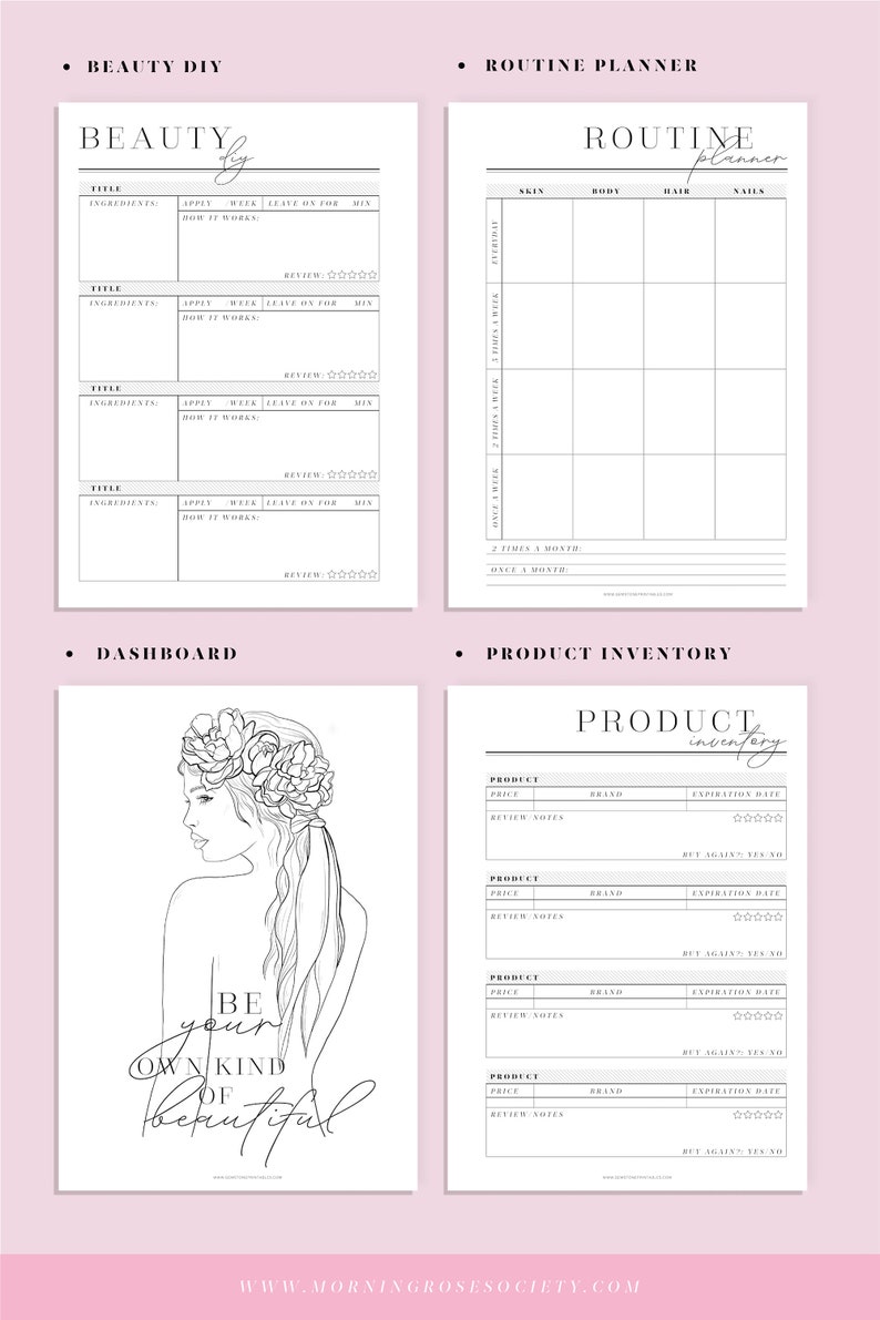 Beauty Routine Printable Planner. Self Care Journal. Skincare - Etsy Beauty Routine Printable Planner. Self Care Journal. Skincare - Etsy