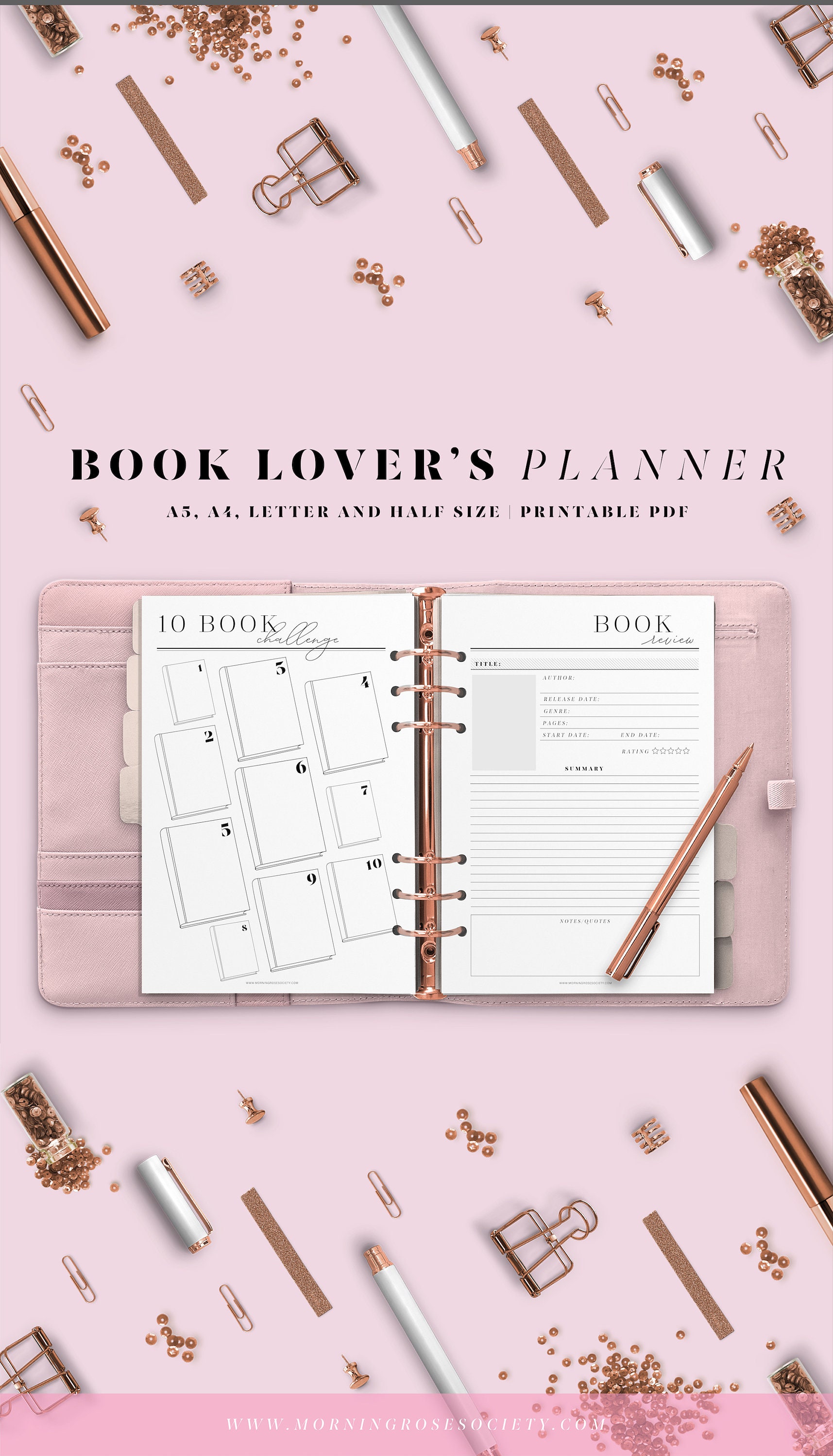 Book Lover's Printable Planner. Reading Journal and Book | Etsy