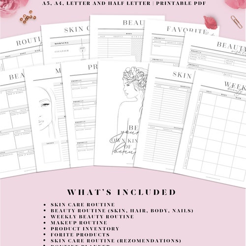 Skincare Routine Printable BEAUTY Planner Beauty - Etsy