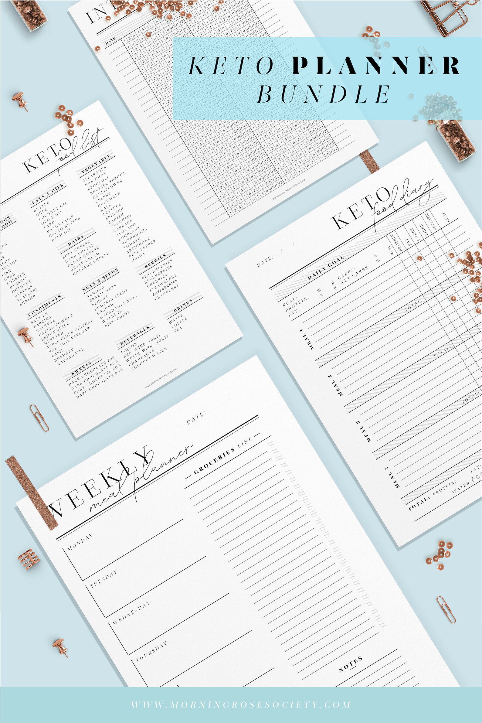 Keto Diet Journal Printable Planner. Keto Tracker. Intermittent Fasting ...