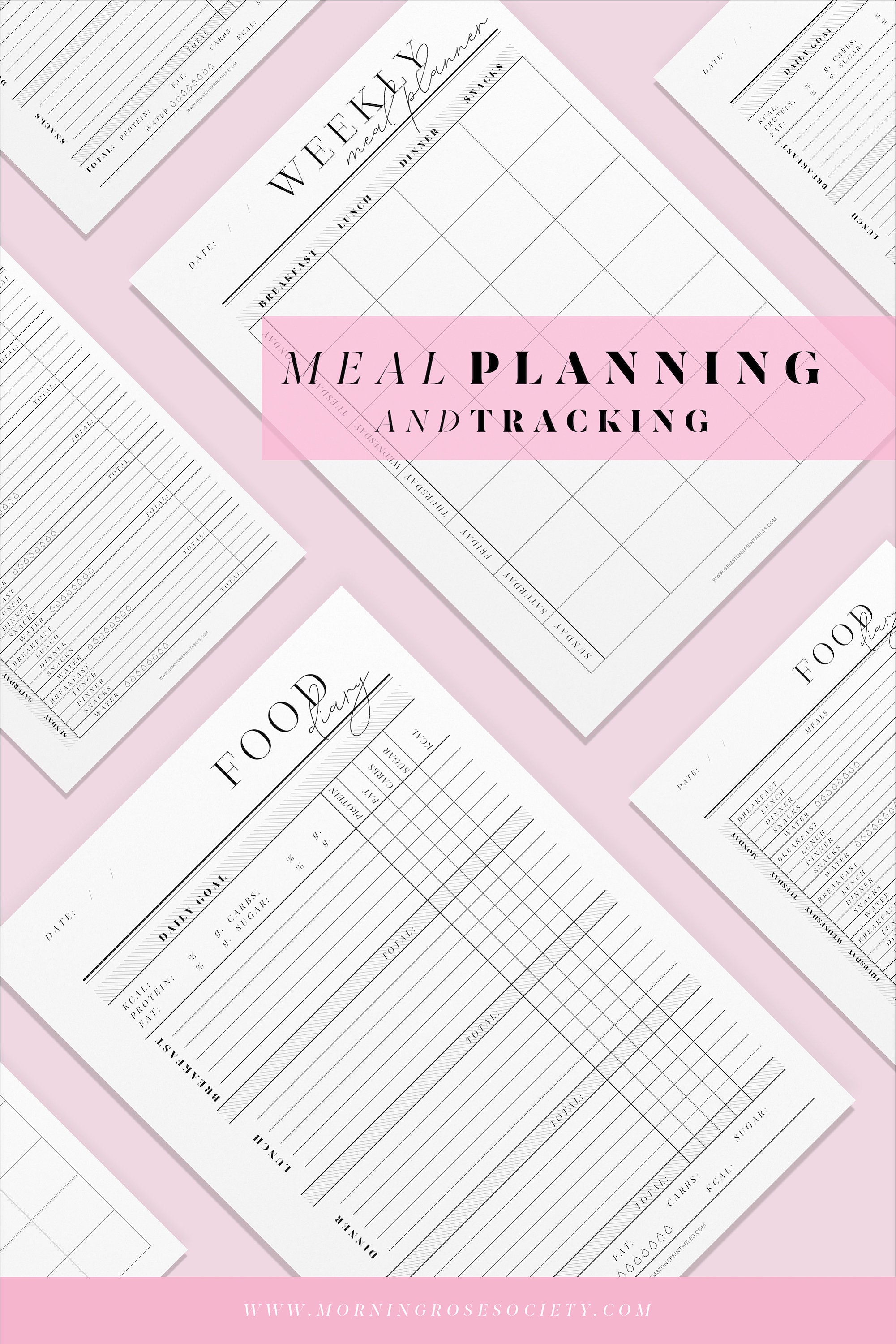 Weekly Meal Planner Printable Template. Weekly and Daily Food Diary ...