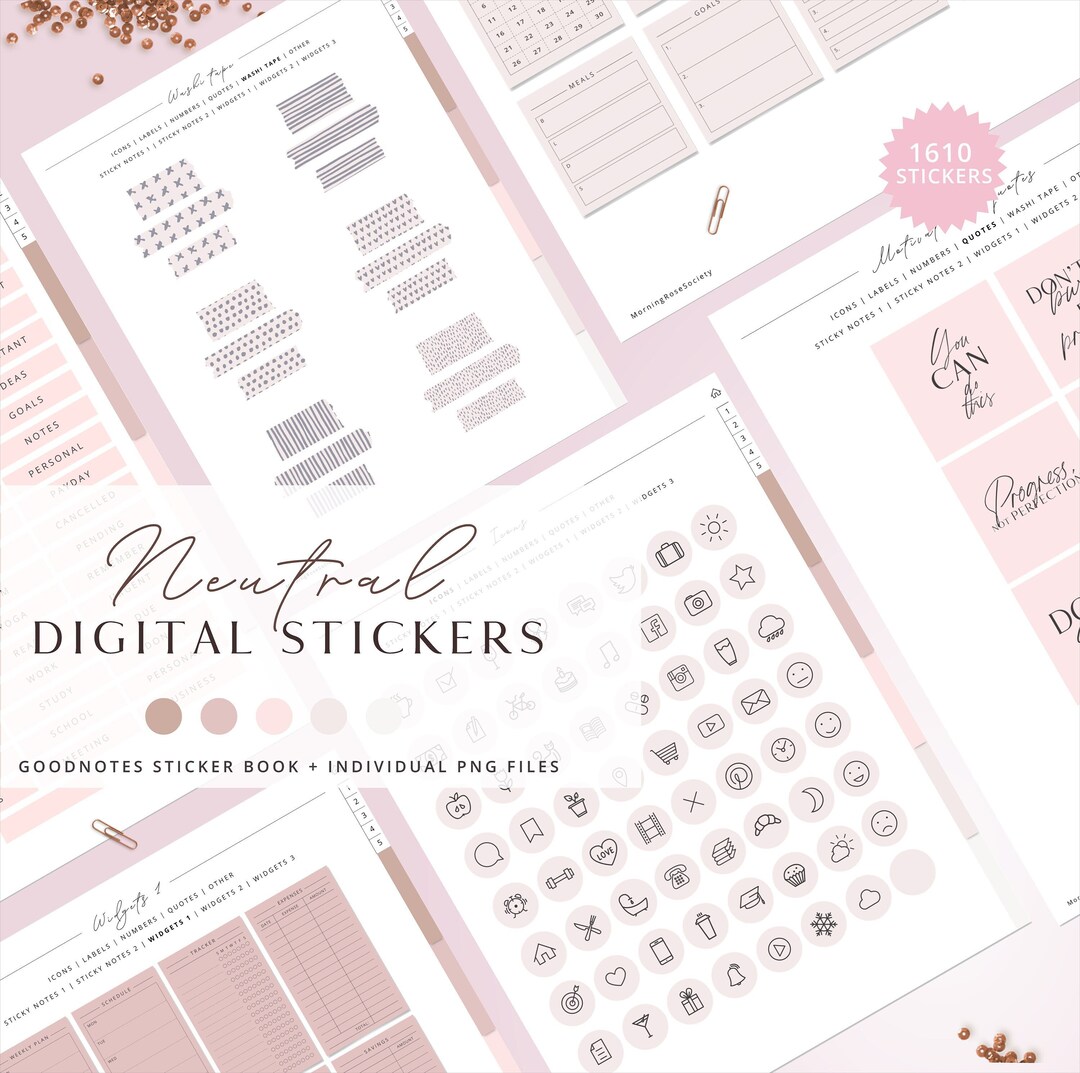 Digital Stickers Goodnotes Digital Stickers for Planners Digital Sticky ...