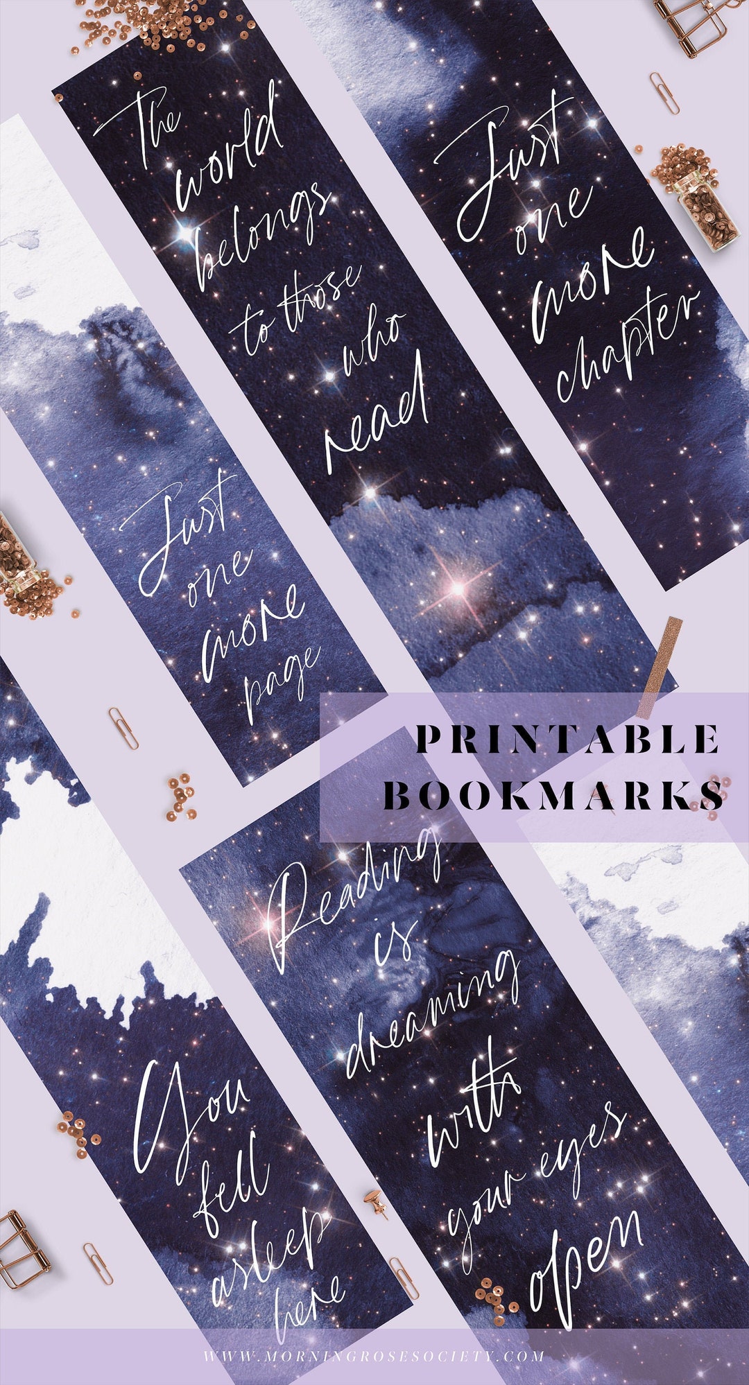 Printable Watercolor Bookmarks With Quotes. Book Lovers Gift. - Etsy