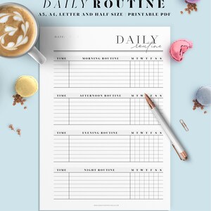 Daily Routine Printable Planner. Routine Checklist Chart. A4, A5 ...
