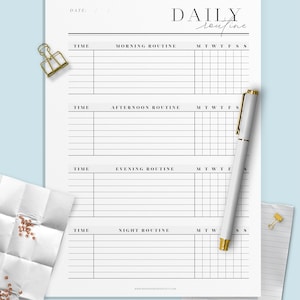 Daily Routine Printable Planner. Routine Checklist Chart. A4, A5 ...