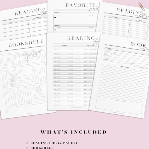 Book Reading Journal A4 A5 Letter and Half Letter Size - Etsy