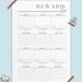 Printable Rewards Tracker. A4 A5 Letter and Half Letter Size - Etsy