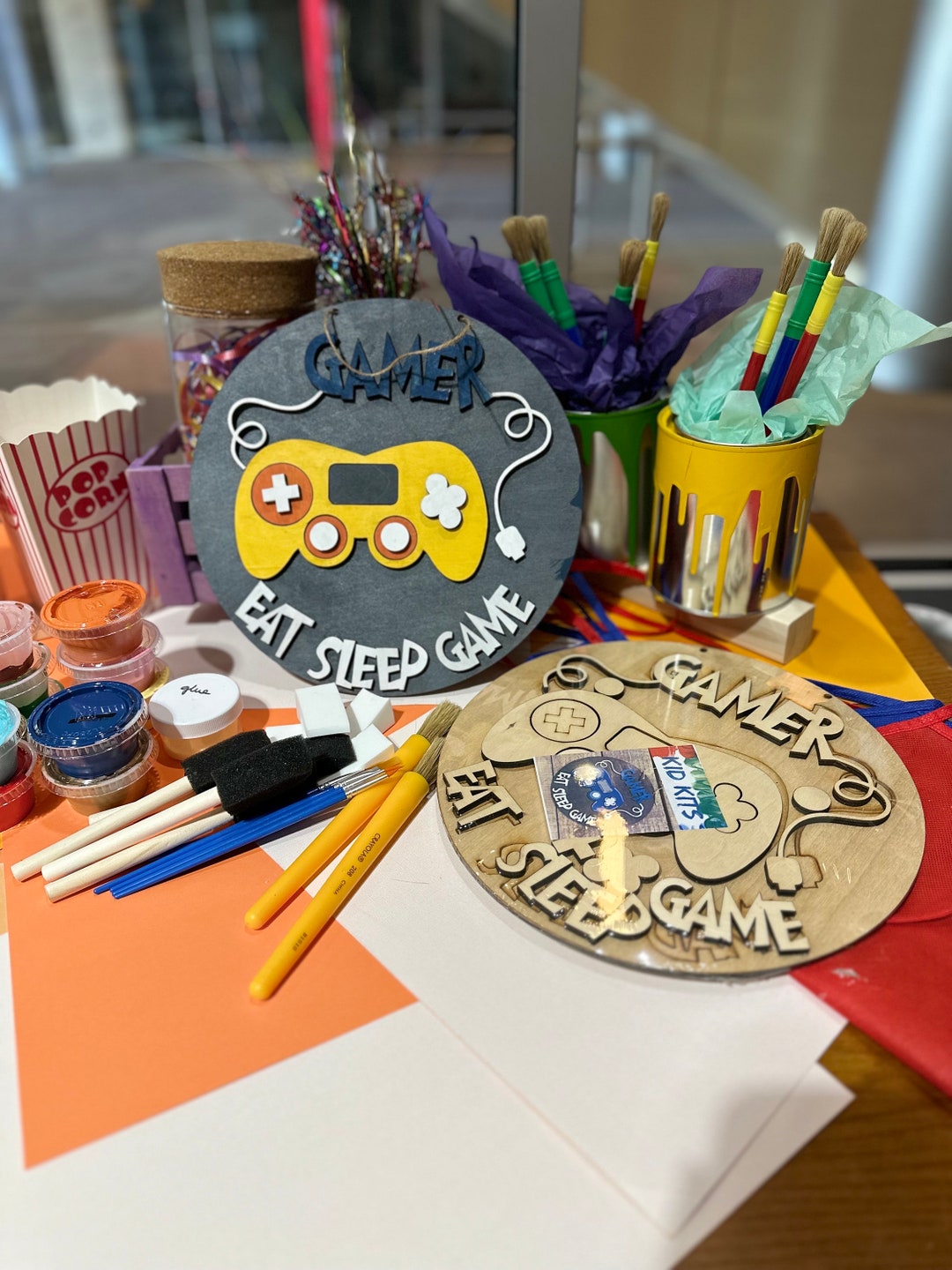 Gamer Art Craft, Paint Kit, DIY Door Sign, Wood, Video Game, Summer ...