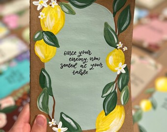 Church Floral Theme Hand Painted and Hand-lettered Semi-custom Journal ...