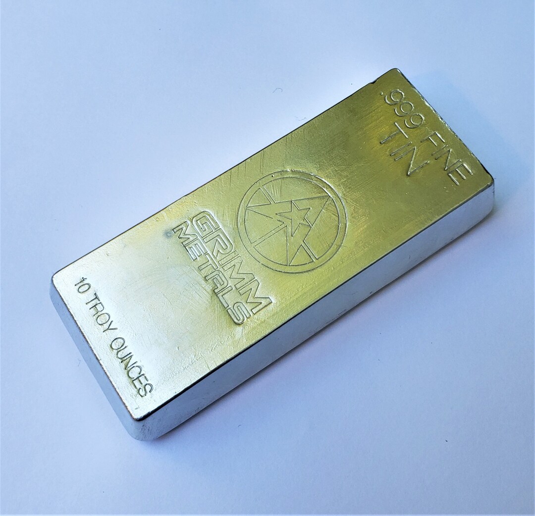 10 Troy Ounce .999 Fine Tin Bullion Bar Hand Poured Hand - Etsy