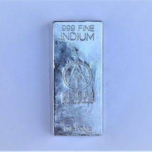 1 Pound .999 Fine Indium Bullion Bar - Hand Poured - Hand Stamped ...