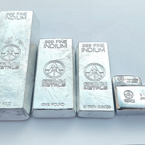 Full Set - Hand Poured .999 Fine Indium Bullion Bars - Grimm Metals - Etsy