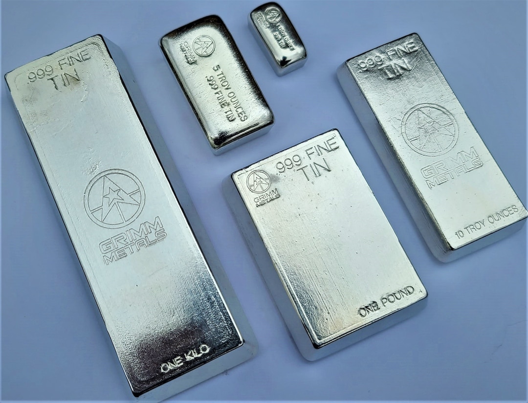 Full Set - Hand Poured .999 Fine Tin Bullion Bars - Grimm Metals - Etsy