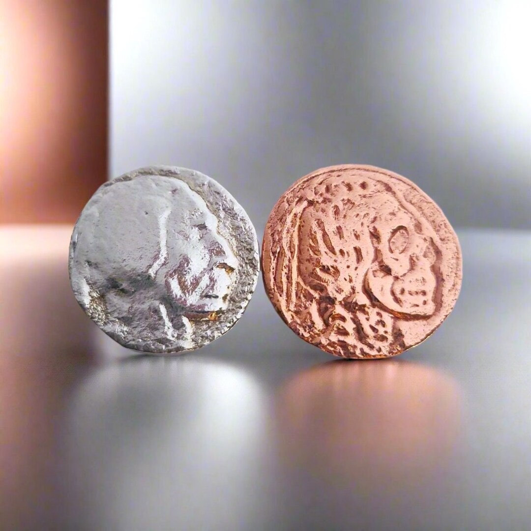 Hand Poured .999 Fine Silver & Copper Rounds Set - Native American and ...